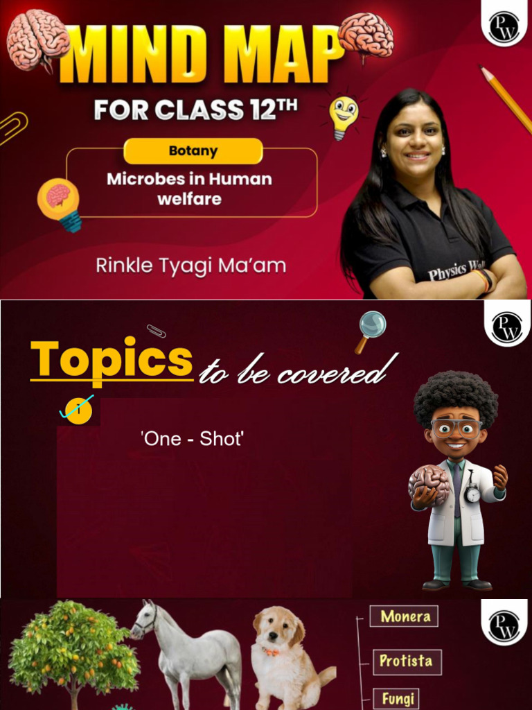 Microbes in Human Welfare - Class Notes - Class 12th Mind Map Series | PDF