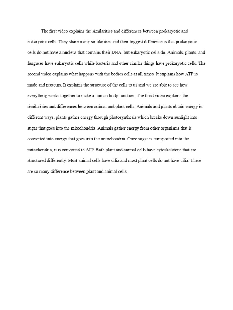 Week-1 Cell Structure Assignment | PDF