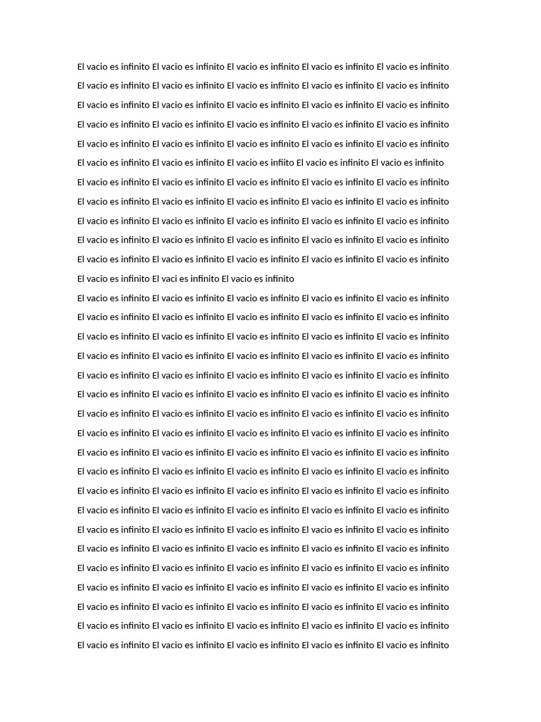 El vacío es infinito: explicación | PDF