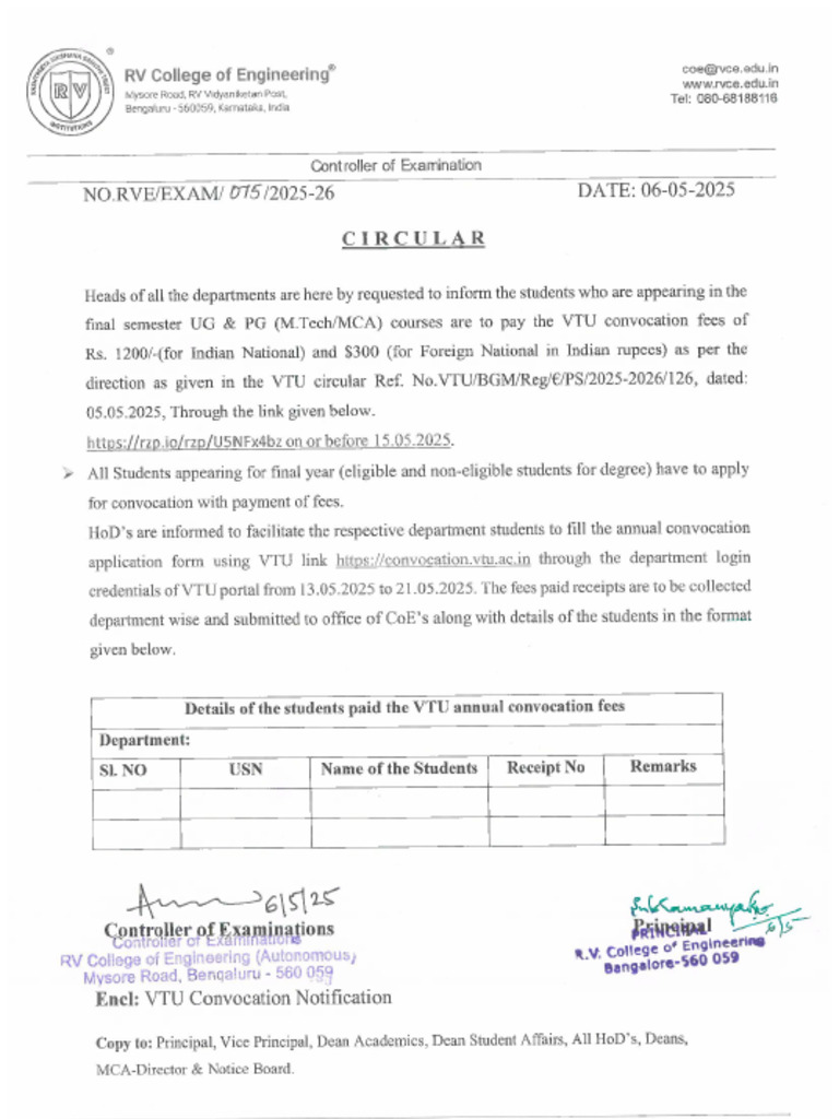 To Pay VTU Convocation Fee | PDF