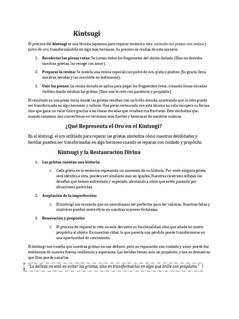 Kintsugi | PDF | Dios | Amor