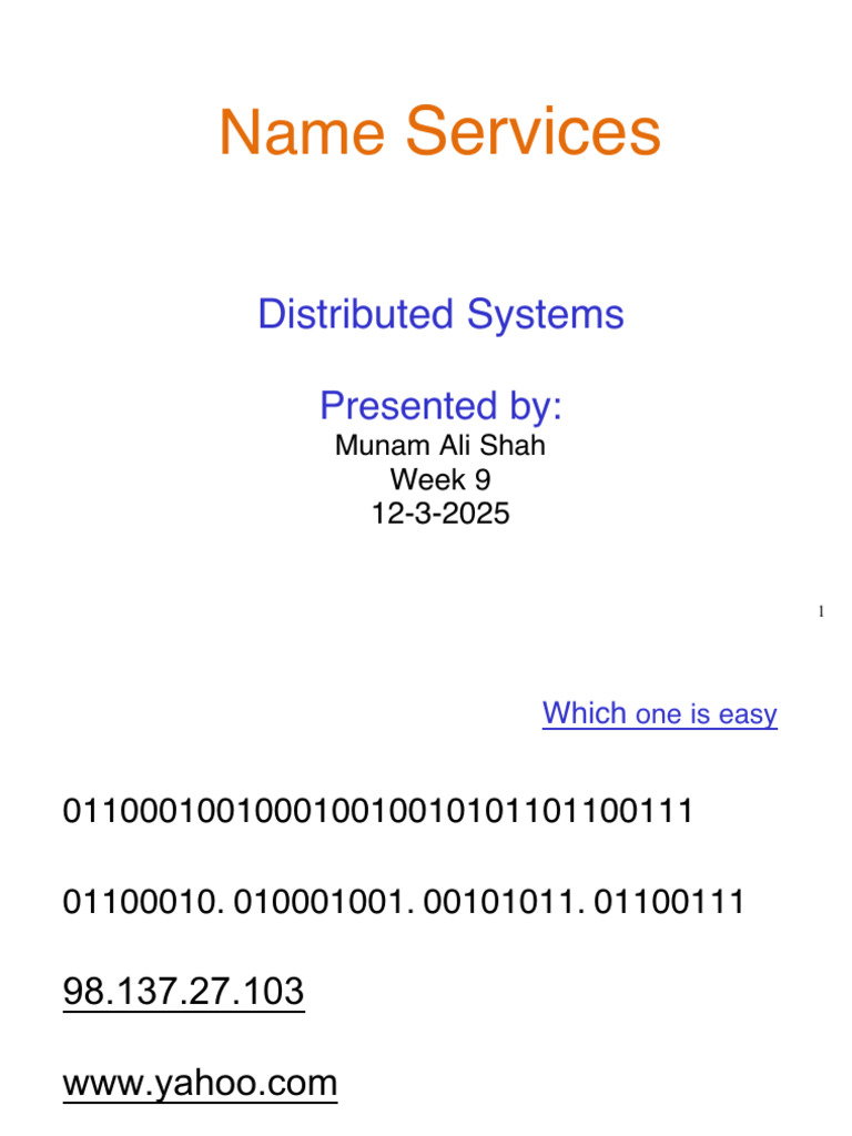 Week 9 Name Services | PDF
