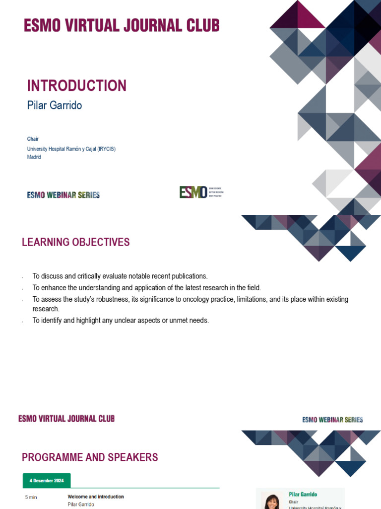 ESMO Virtual Journal Club December 2024 | PDF | Clinical Research ...