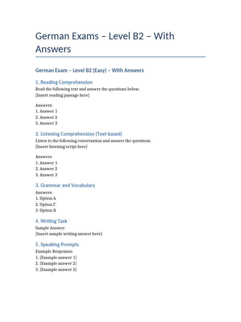 German Exam B2 With Answers | PDF