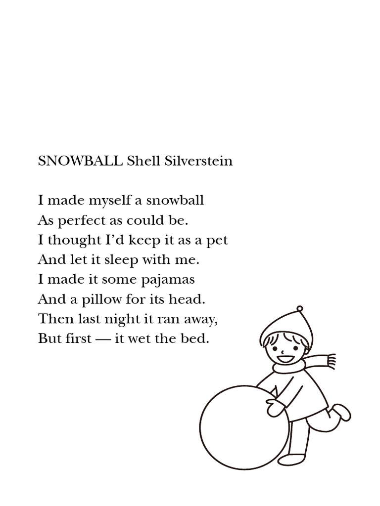 Snowball Poem by Shel Silverstein | PDF