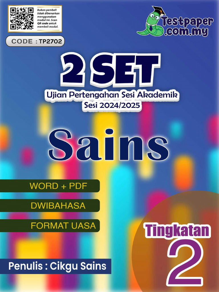 TP2702 - 2 Set Ujian Pertengahan Sesi Akademik Sains Tingkatan 2 Upsa 2024-20251 | PDF