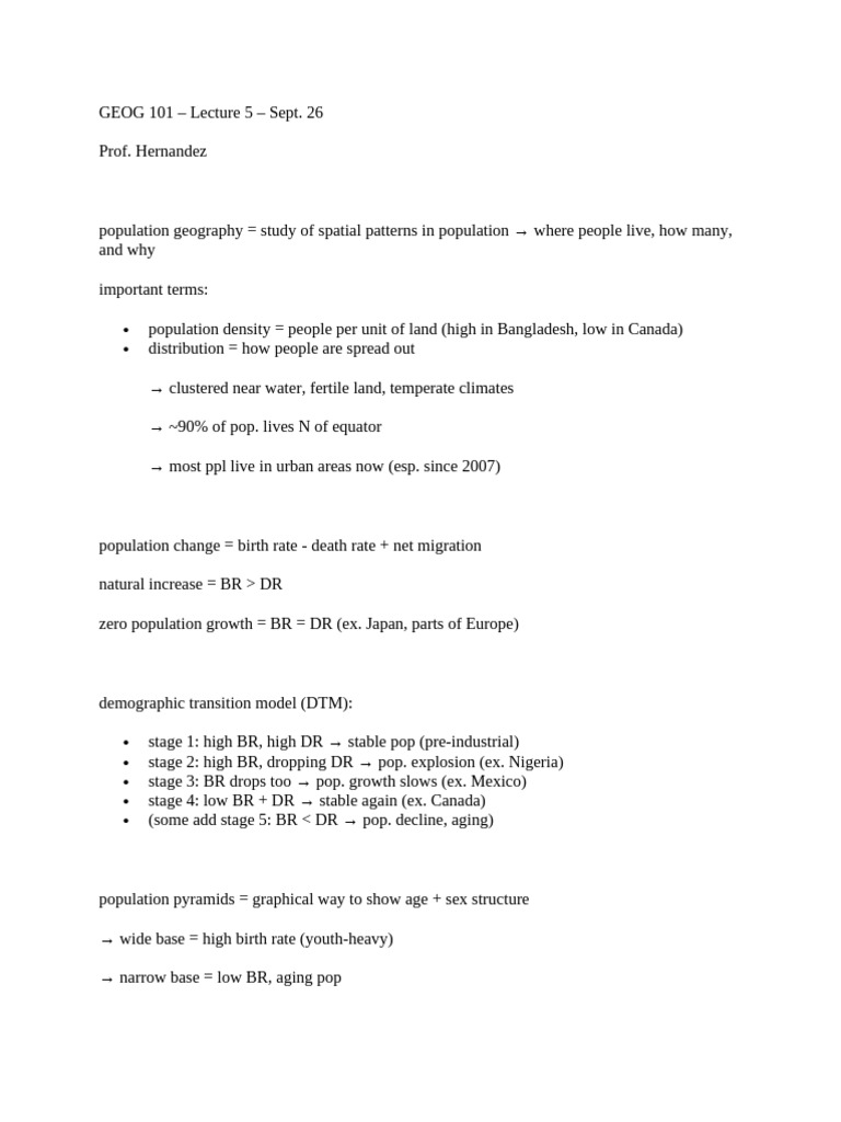 Population Geography | PDF