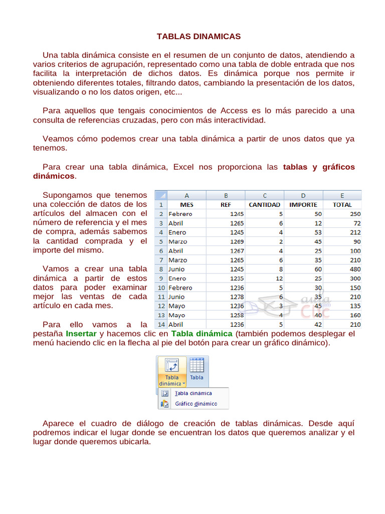Tablas Dinamicas | PDF | Microsoft Excel | Informática