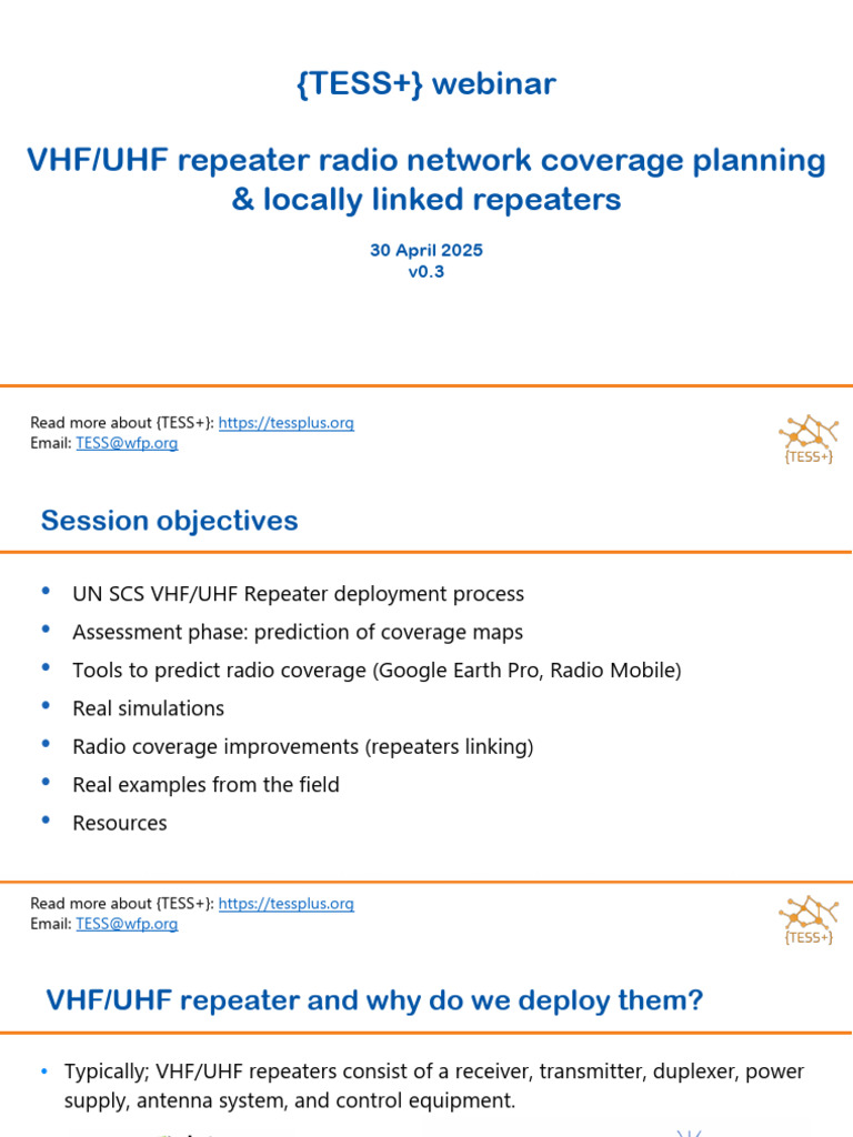 TESS Webinar - VHF UHF Repeater Coverage Planning & Repeater Linking ...
