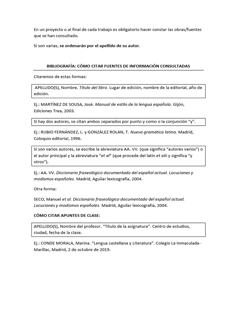 CÓMO CITAR FUENTES DE INFORMACIÓN | PDF