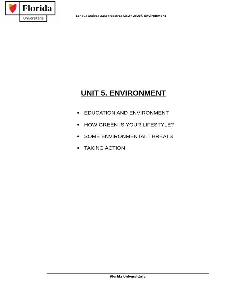 Dossier Unit 5 Environment 2024-2025 (1) | PDF | Recycling | Waste