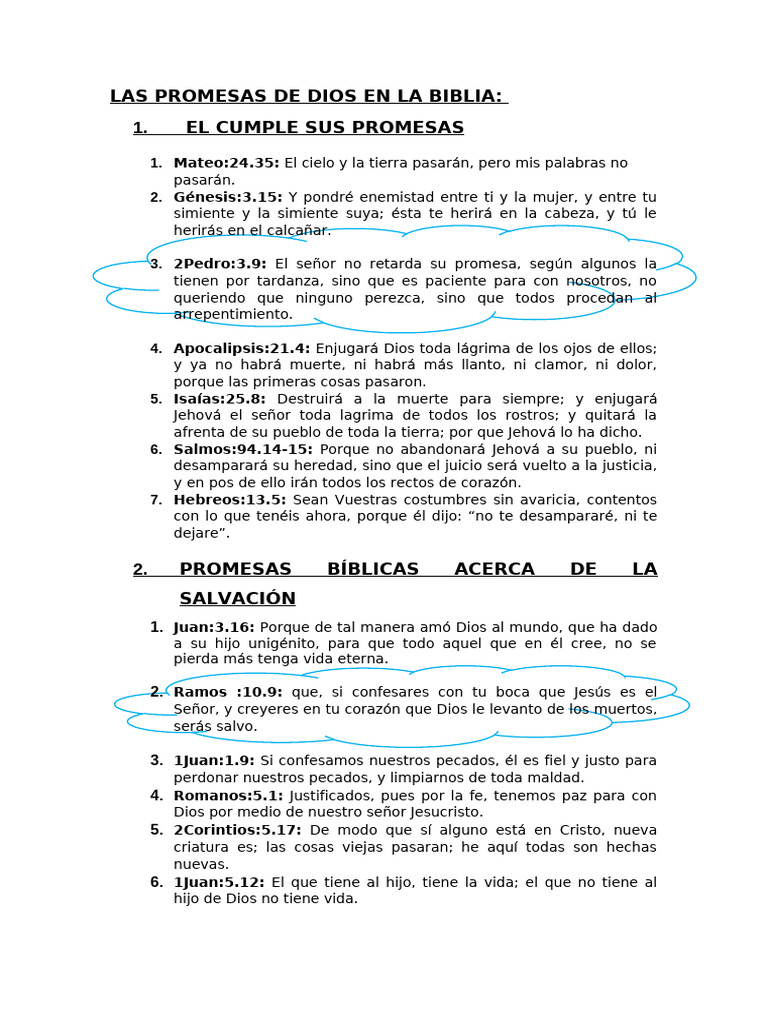 Promesas de Dios en la Biblia | PDF | Cristo (título) | Epístola a los ...