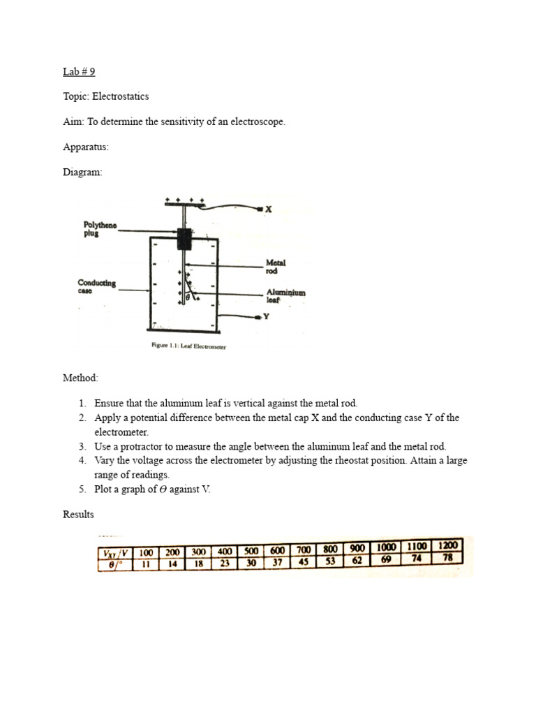 PHYSICS UNIT 2 Electrostatics Lab 2024 - 2025 | PDF