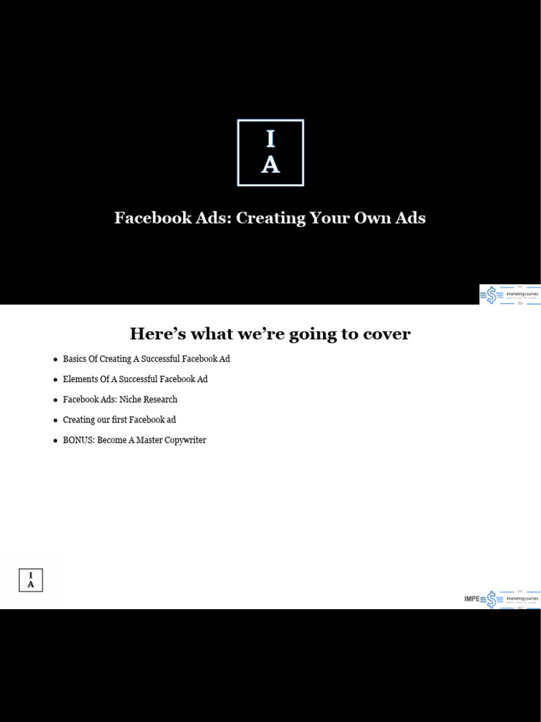 07-Facebook Ads Creating Your Own Ads Slides | PDF | Copywriting