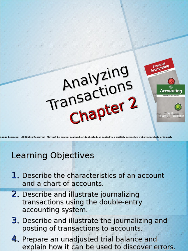 WRD 2014 Ch02 ANALYZING TRANSACTION 25ed | PDF | Debits And Credits | Equity (Finance)