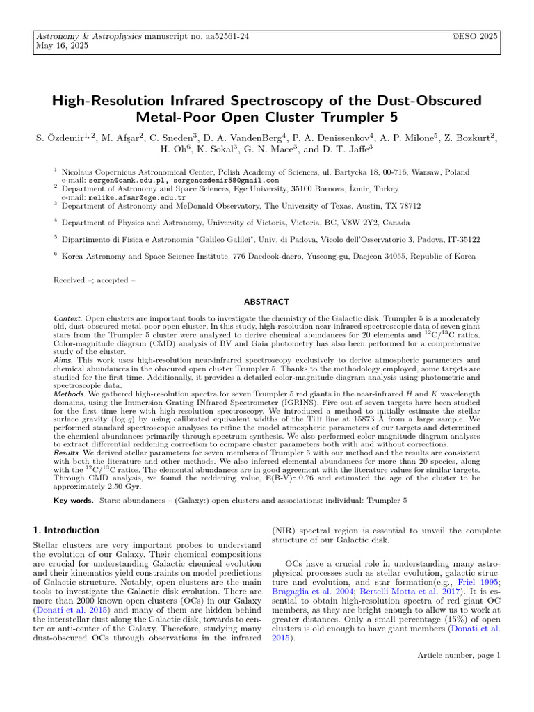 High-Resolution Infrared Spectroscopy | PDF | Galaxy | Stellar Astronomy