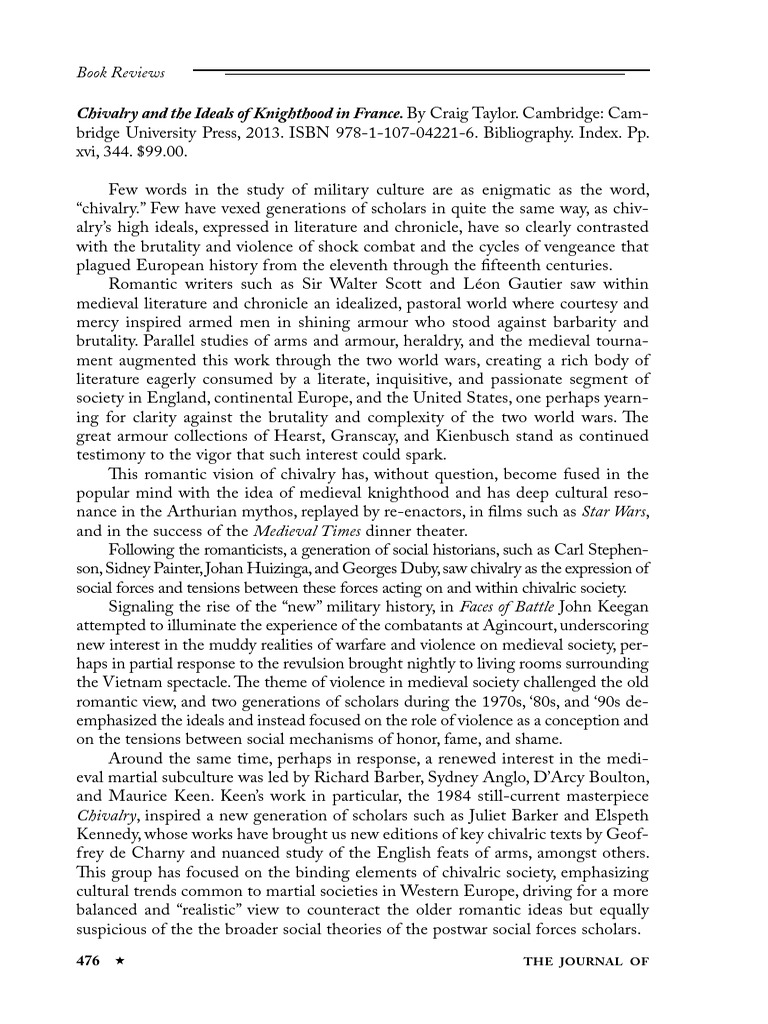 Chivalry and The Ideals of Knighthood in | PDF | Chivalry | Middle Ages