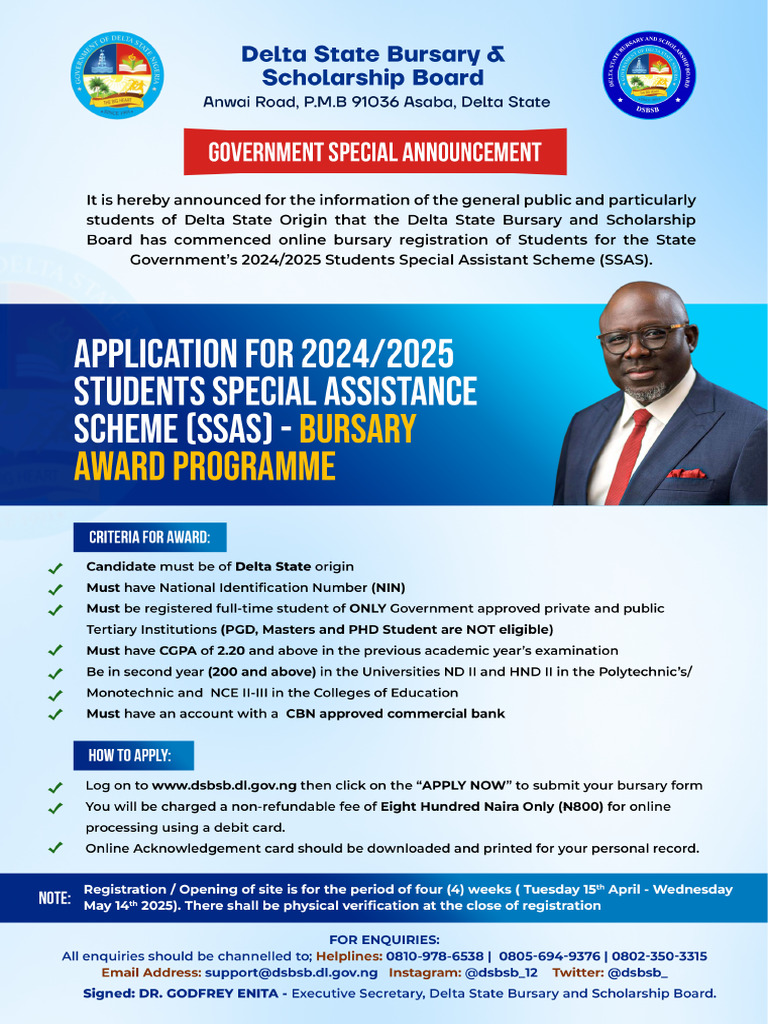 2025 Delta State Bursary Official Press Release | PDF