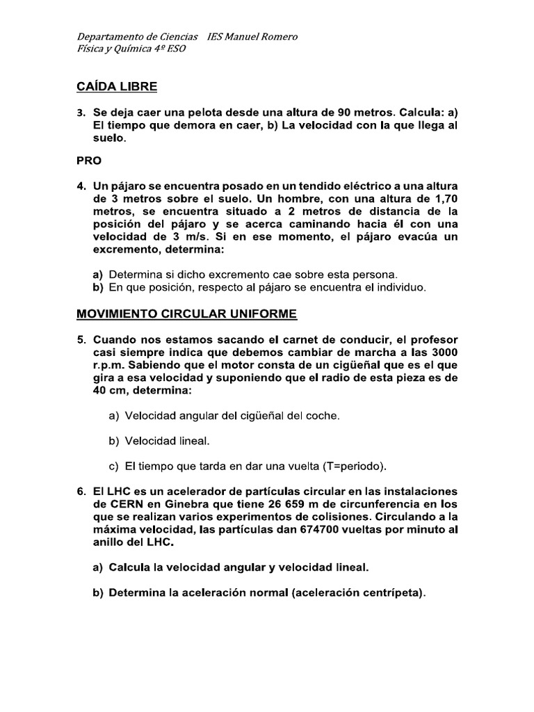 Hoja Ejercicios MCU | PDF