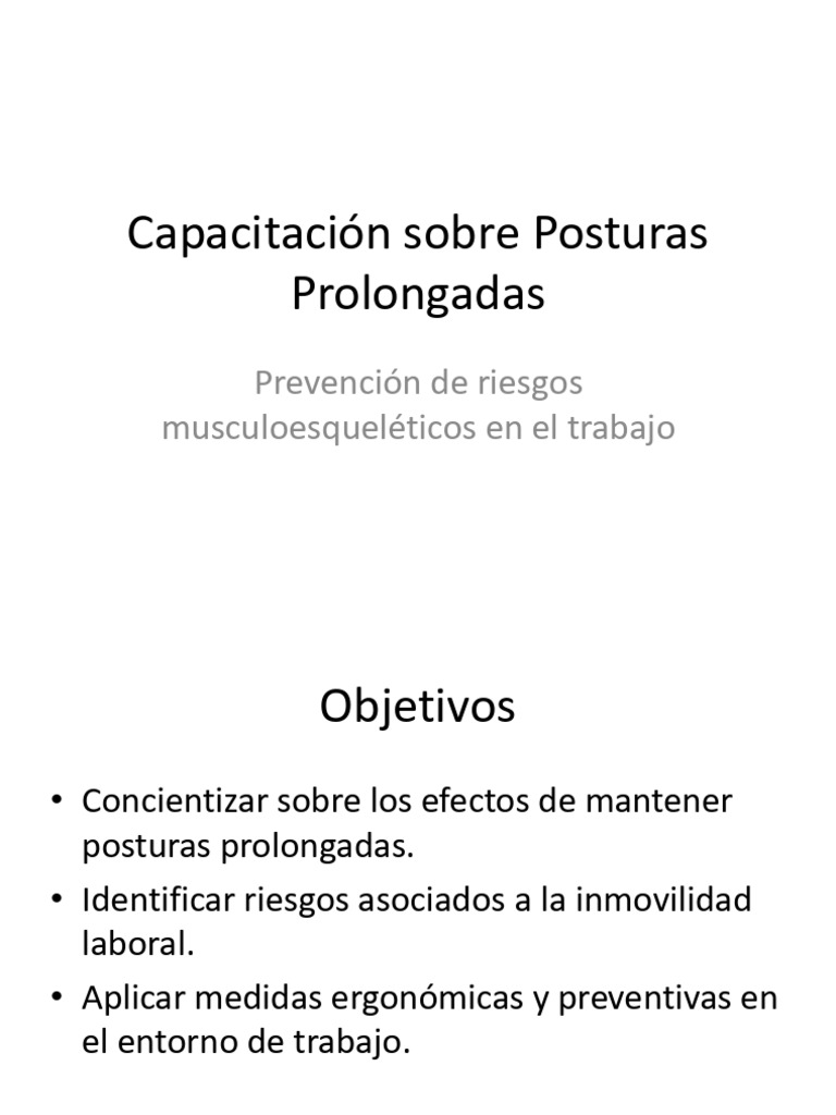 Capacitacion Posturas Prolongadas | PDF
