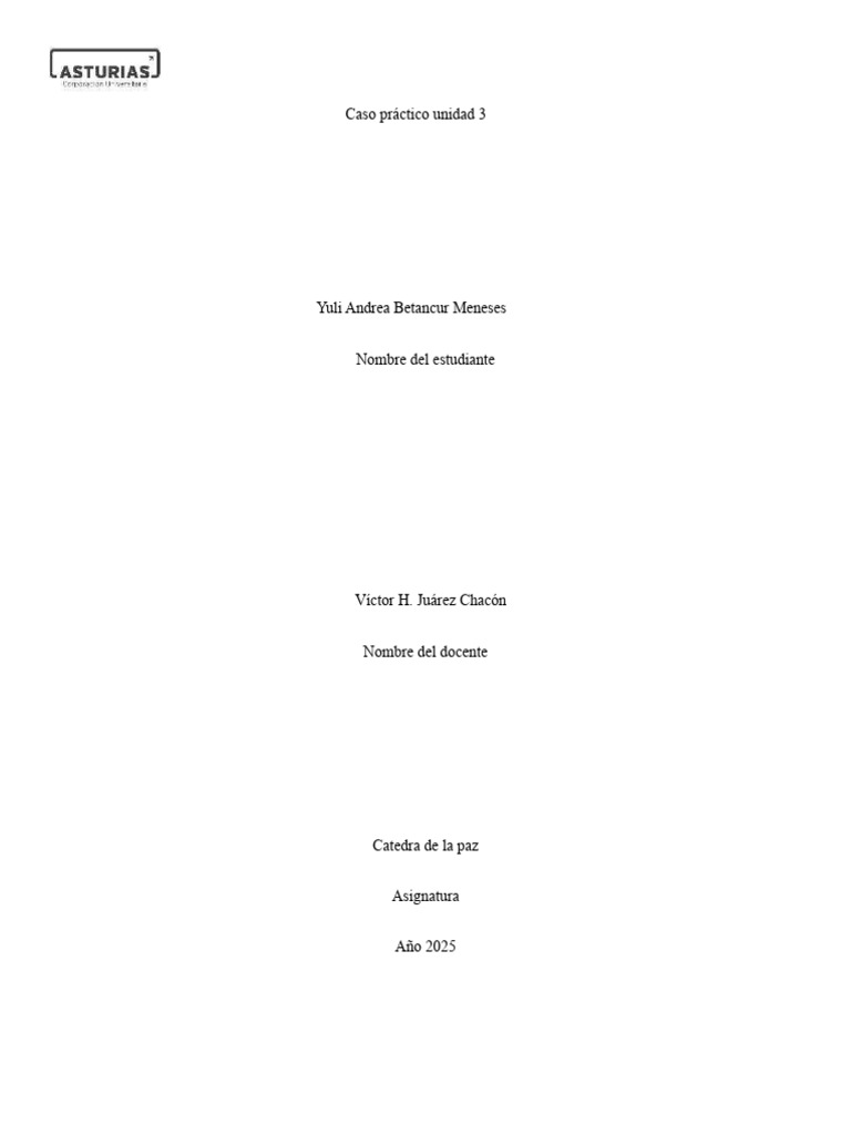 Caso Práctico Unidad 3 | PDF | Abuso infantil