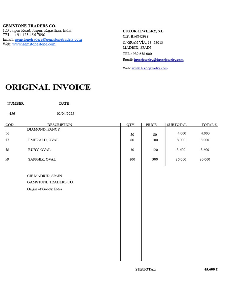 Original Invoice India | PDF