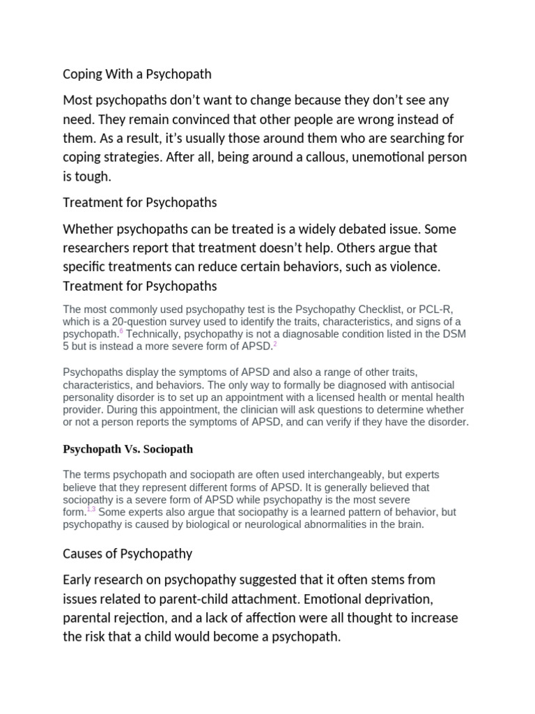 Coping With A Psychopath | PDF
