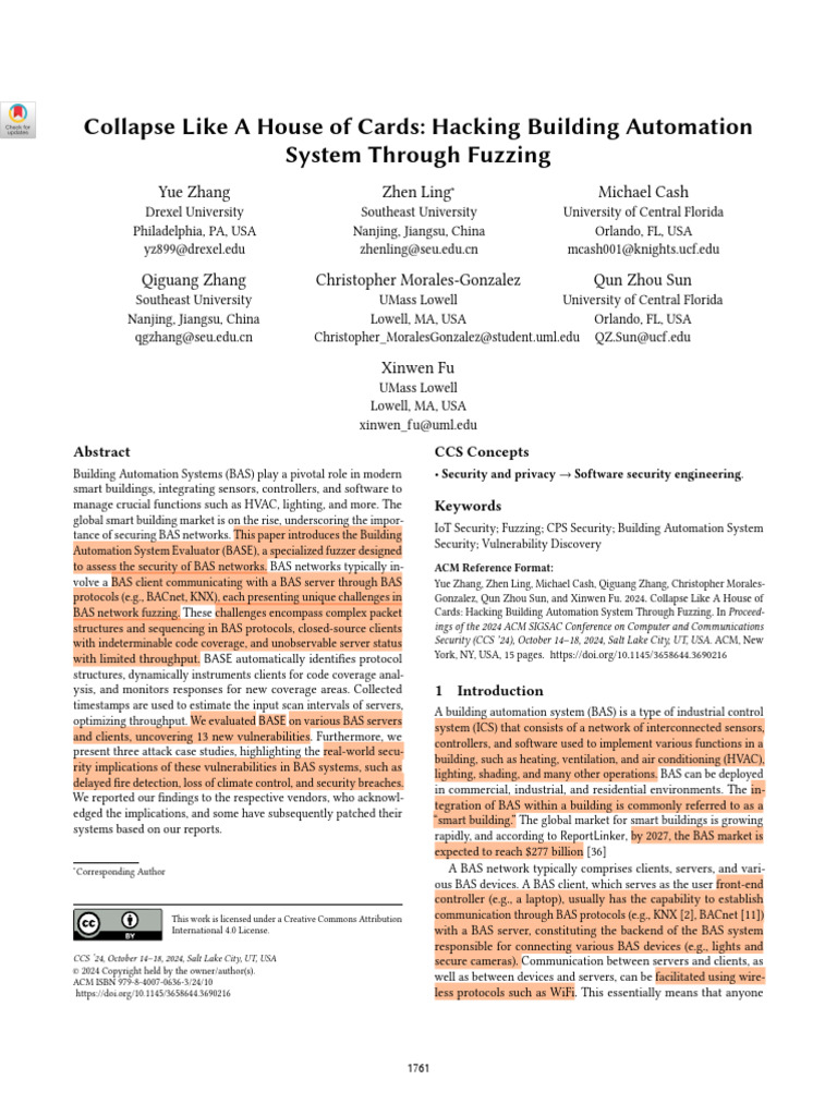 Hacking Building Automation System Through Fuzzing | PDF | Computer Network | Transmission ...