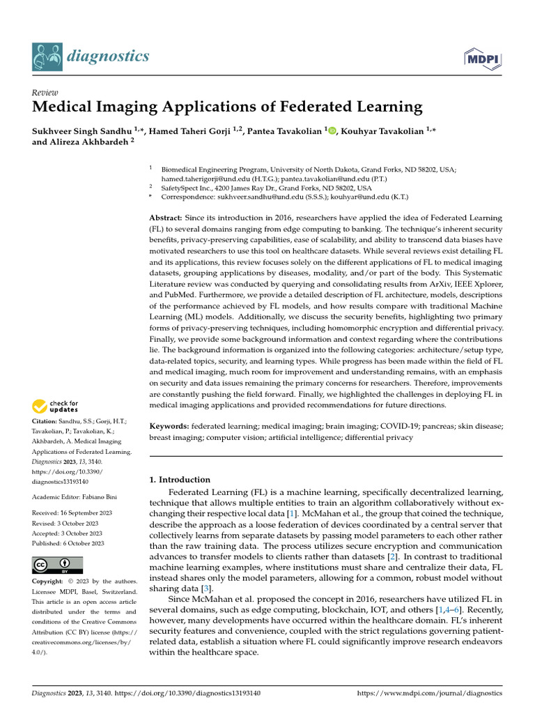 Medical_Imaging_Applications_of_Federated_Learning | PDF | Computing