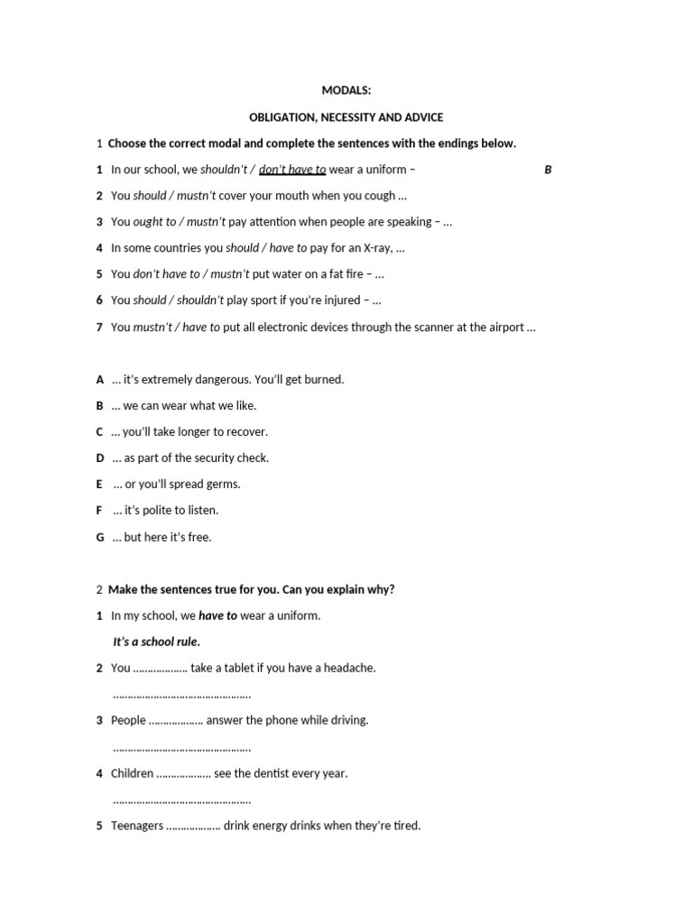 Modals First Senior Class | PDF