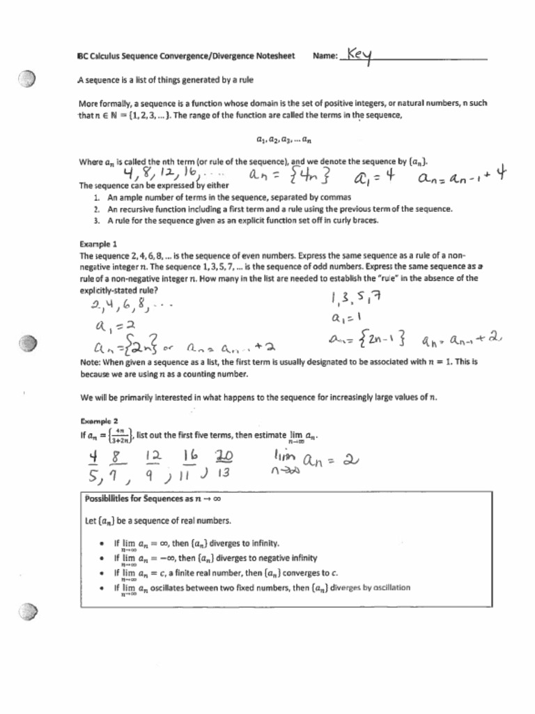 All Sequence and Series Notes and Homework Solutions | PDF