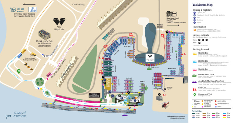 Yas Marina Event Parking and Shuttle Map | PDF | Public Services | Land ...
