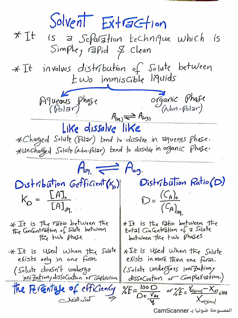 solvent extraction part 1.M.E(2) organic chemistry class 2025 | PDF