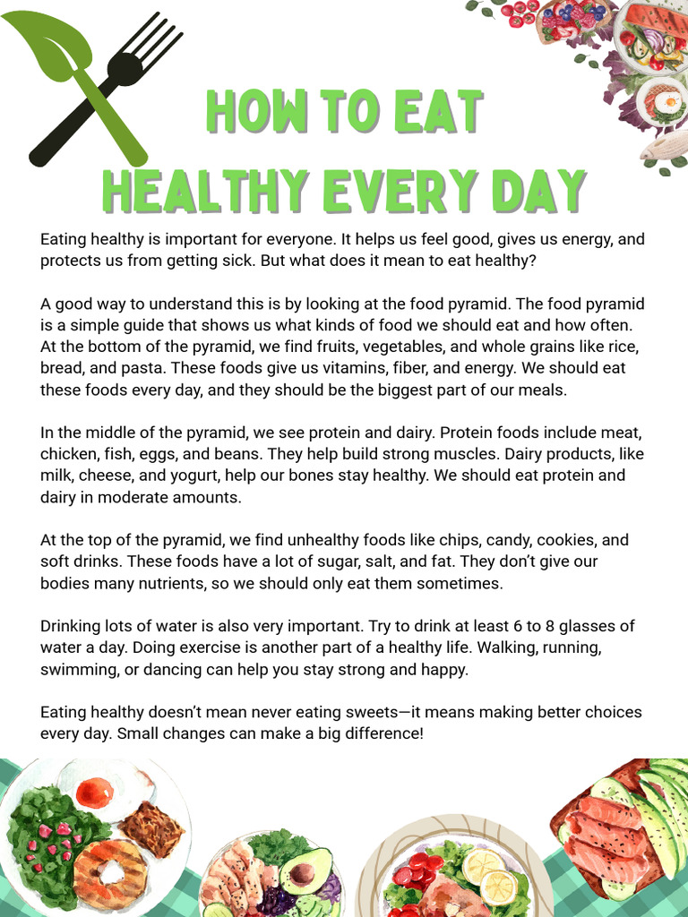 How To Eat Healthy Every Day | PDF