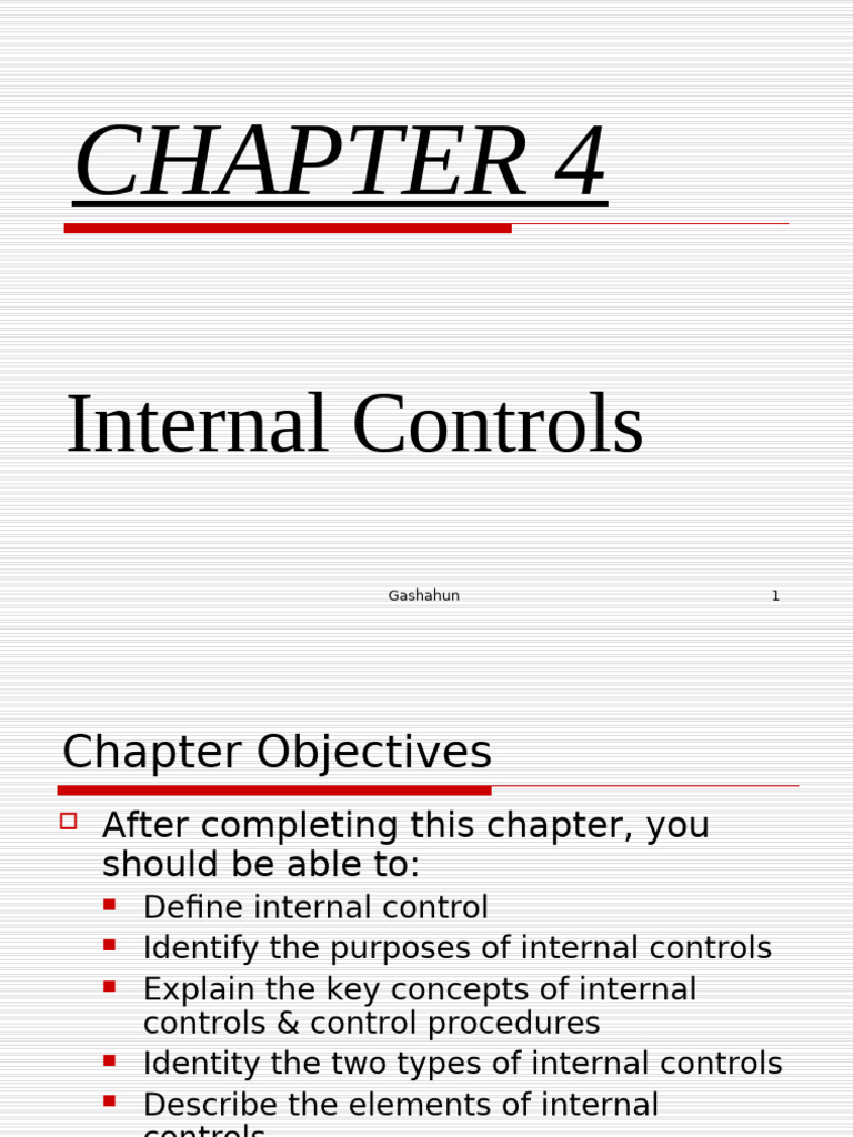 Chapter 4 - Internal Control | PDF | Internal Control | Audit