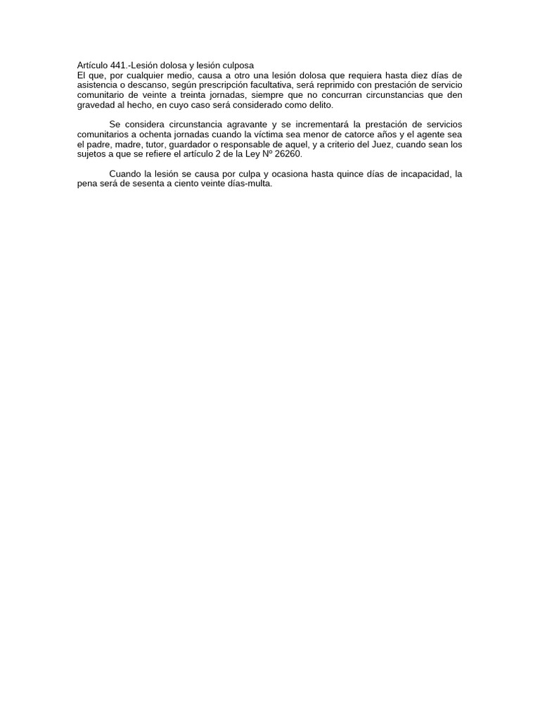 Lesion Dolosa y Lesion Culposa | PDF
