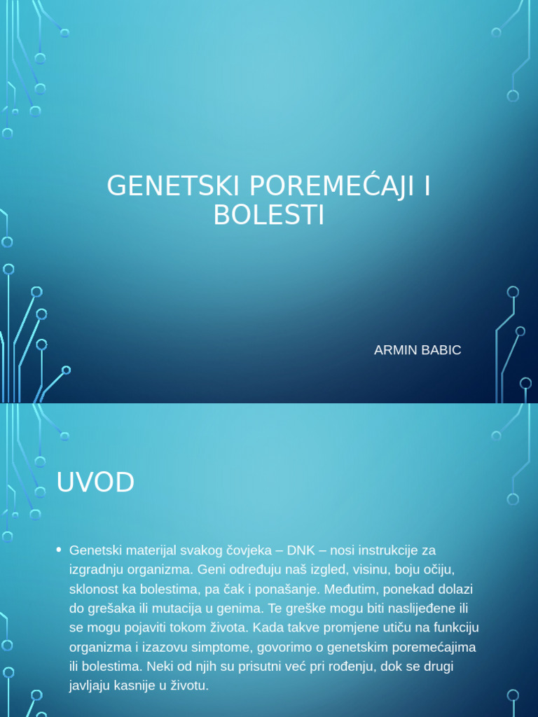 Genetski Poremecaji I Bolesti | PDF