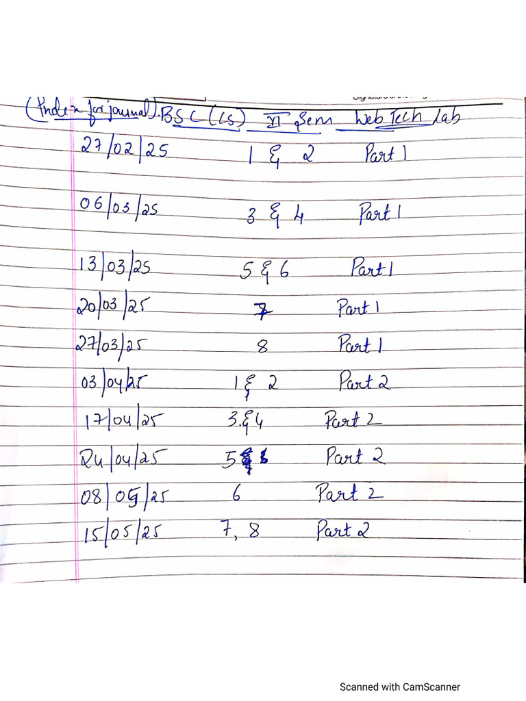 Web Lab Journals Dates | PDF