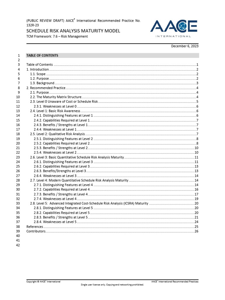 AACE Schedule Risk Guideline | PDF | Risk | Risk Management