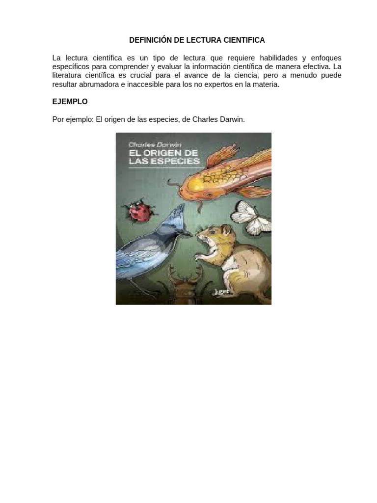 Definicion de Lectura Cientifica | PDF