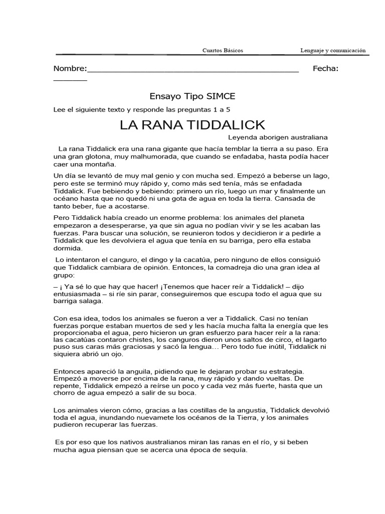 Simce Lenguaje 4 Básico | PDF | Aves | Depredación