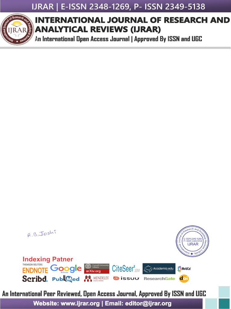 Publication Confirmation for IJRAR Paper | PDF