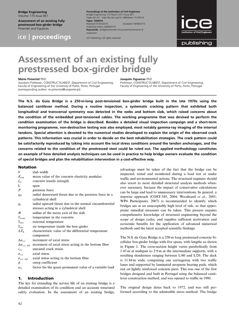 Assessment of an Existing Fully Prestressed Box-Girder Bridge | PDF ...