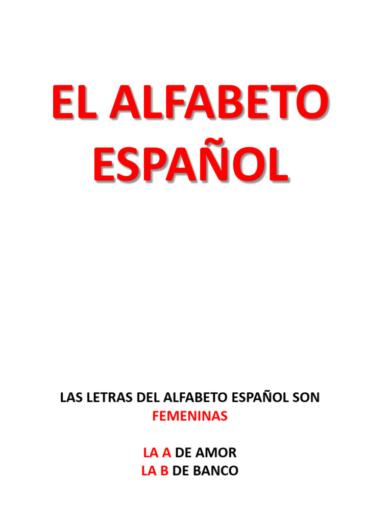 ESPAÑOL - EL Alfabeto | PDF