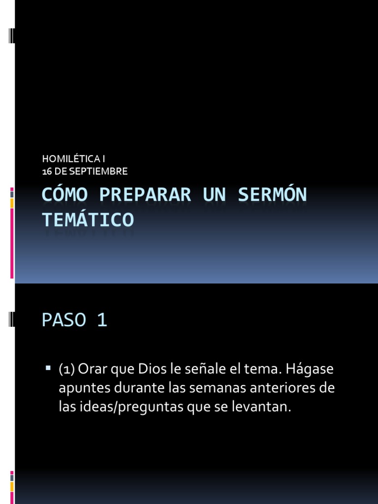 Como Preparar Un Sermon Tematico | PDF | Biblia | Diccionario