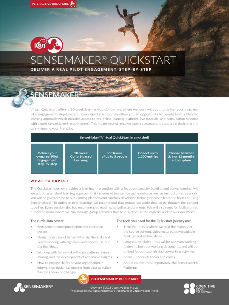 SenseMaker-QuickStart-Brochure-March-2021-v01 | PDF | Education Theory | Cognitive Science