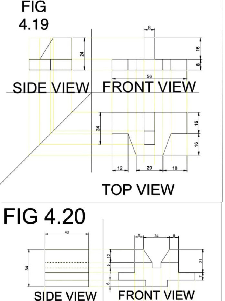 Orthographic Projection Views in Engineering | PDF