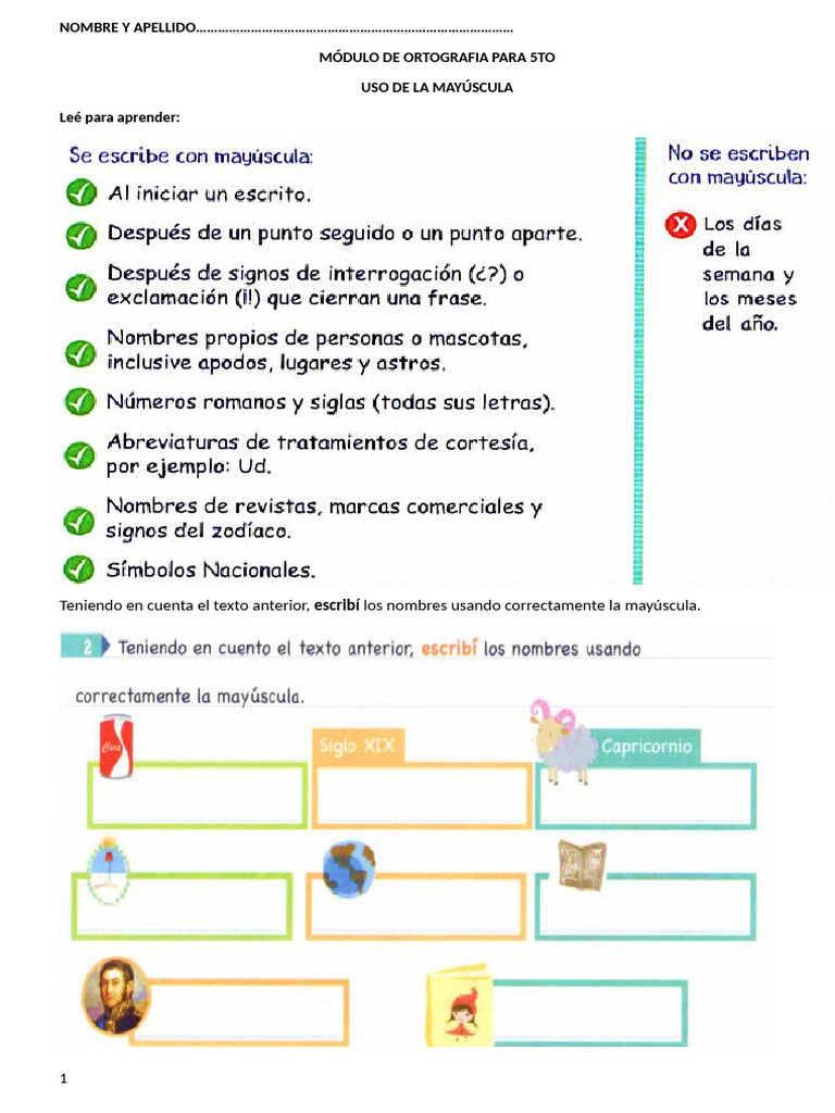 Modulo de Ortografia 5to A y B 25 | PDF