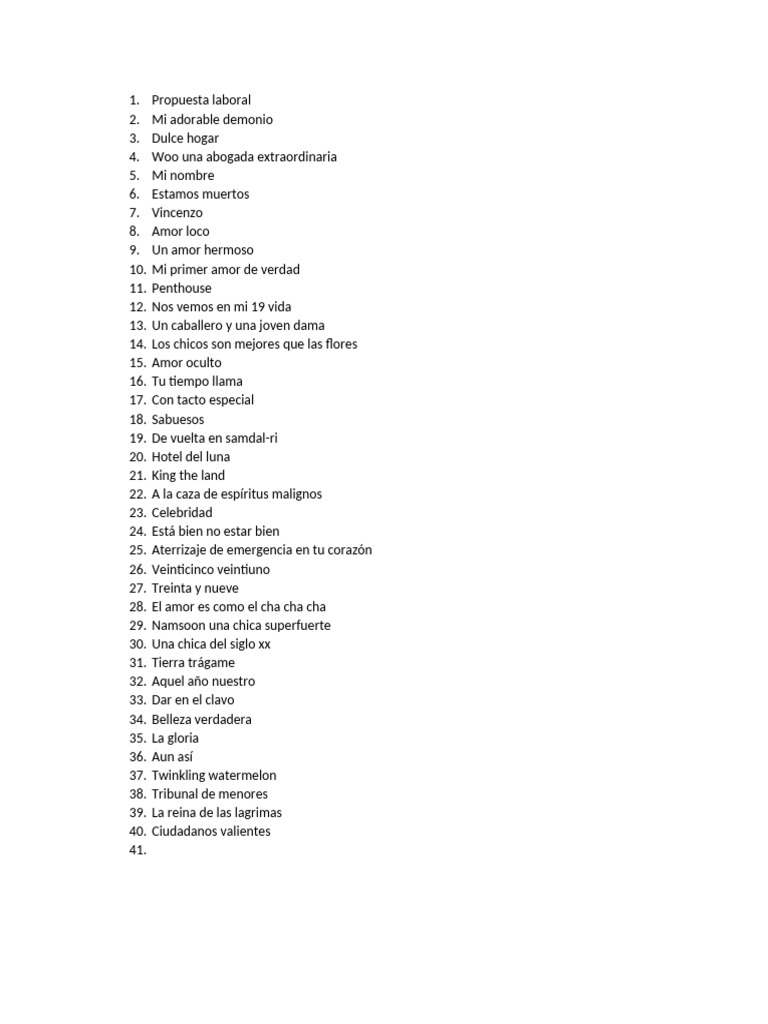 Lista de K-Dramas | PDF