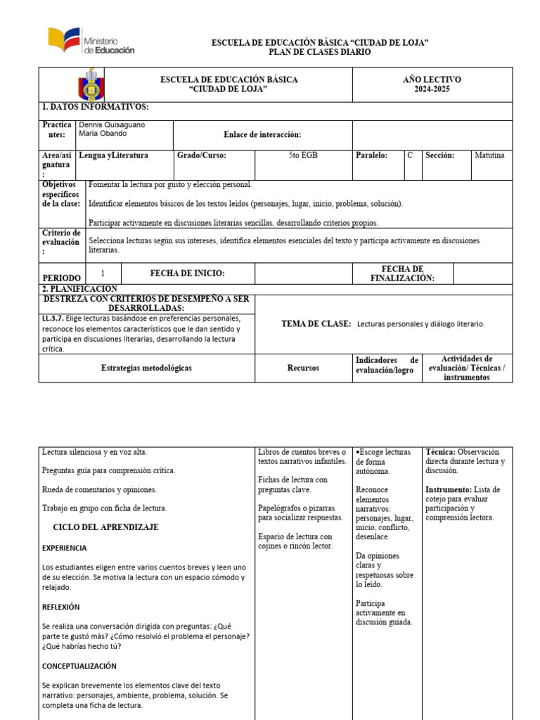 LL.3.7. Elige lecturas basándose en preferencias personales, reconoce ...